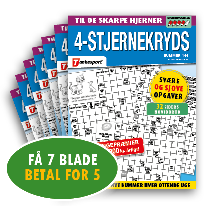 Løsninger til 4-stjernekryds fra Tankesport
